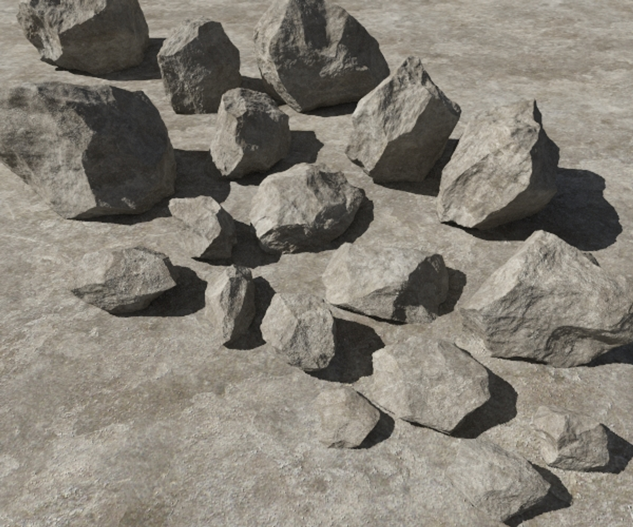 jagged rocks stones 1 3d model
