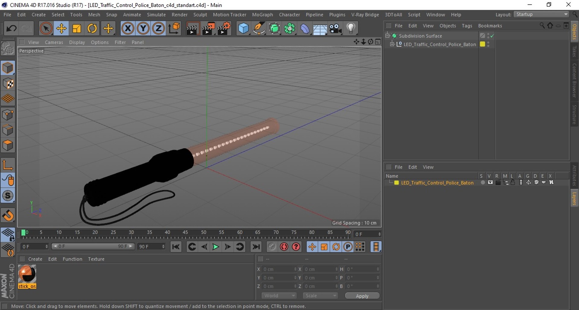 Traffic control police baton 3D model - TurboSquid 1706884