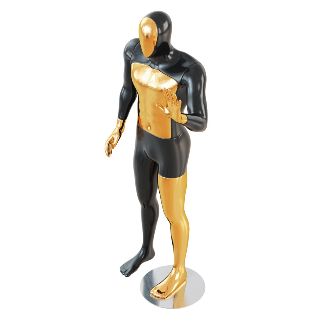 3D Faceless Male Mannequin Gold - TurboSquid 1595206