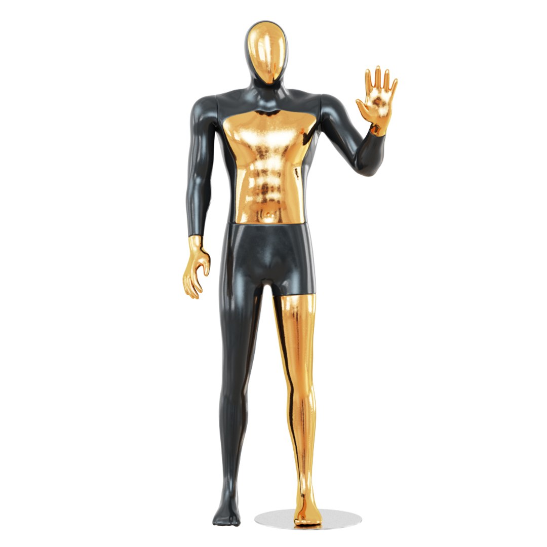 3D Faceless Male Mannequin Gold - TurboSquid 1595206