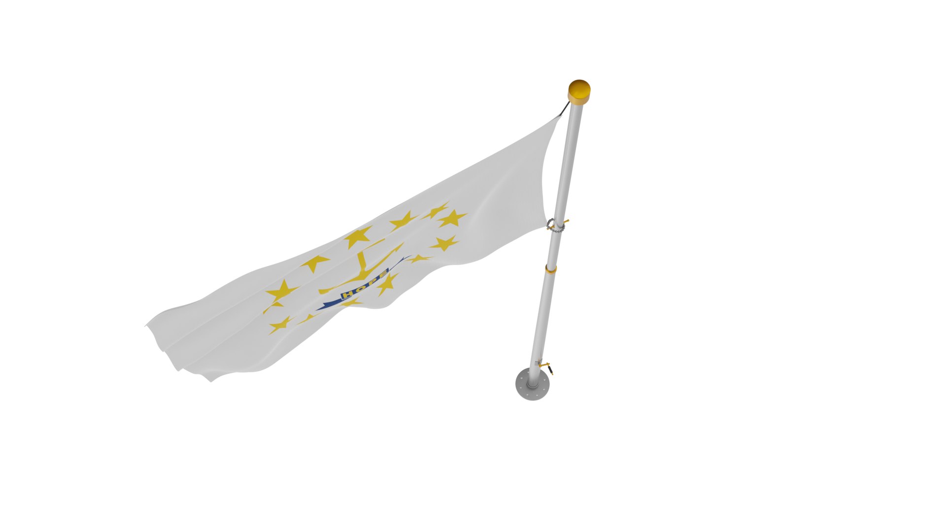 3D Pole Flag Rhode Island - TurboSquid 2283161