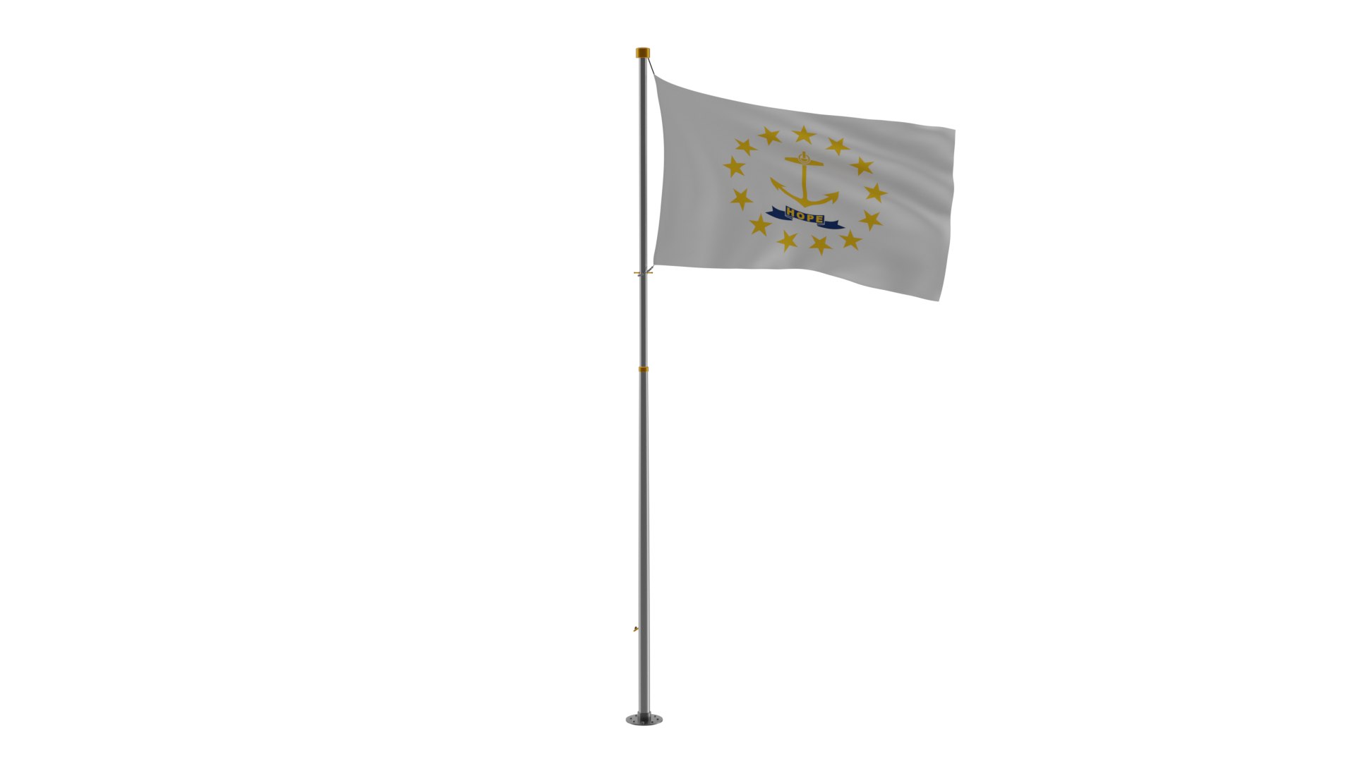 3D Pole Flag Rhode Island - TurboSquid 2283161