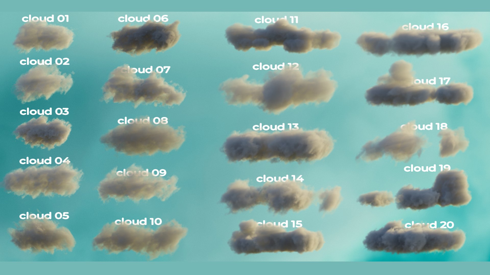 3D 20 Moving Volumetric Clouds For Blender - TurboSquid 1800315