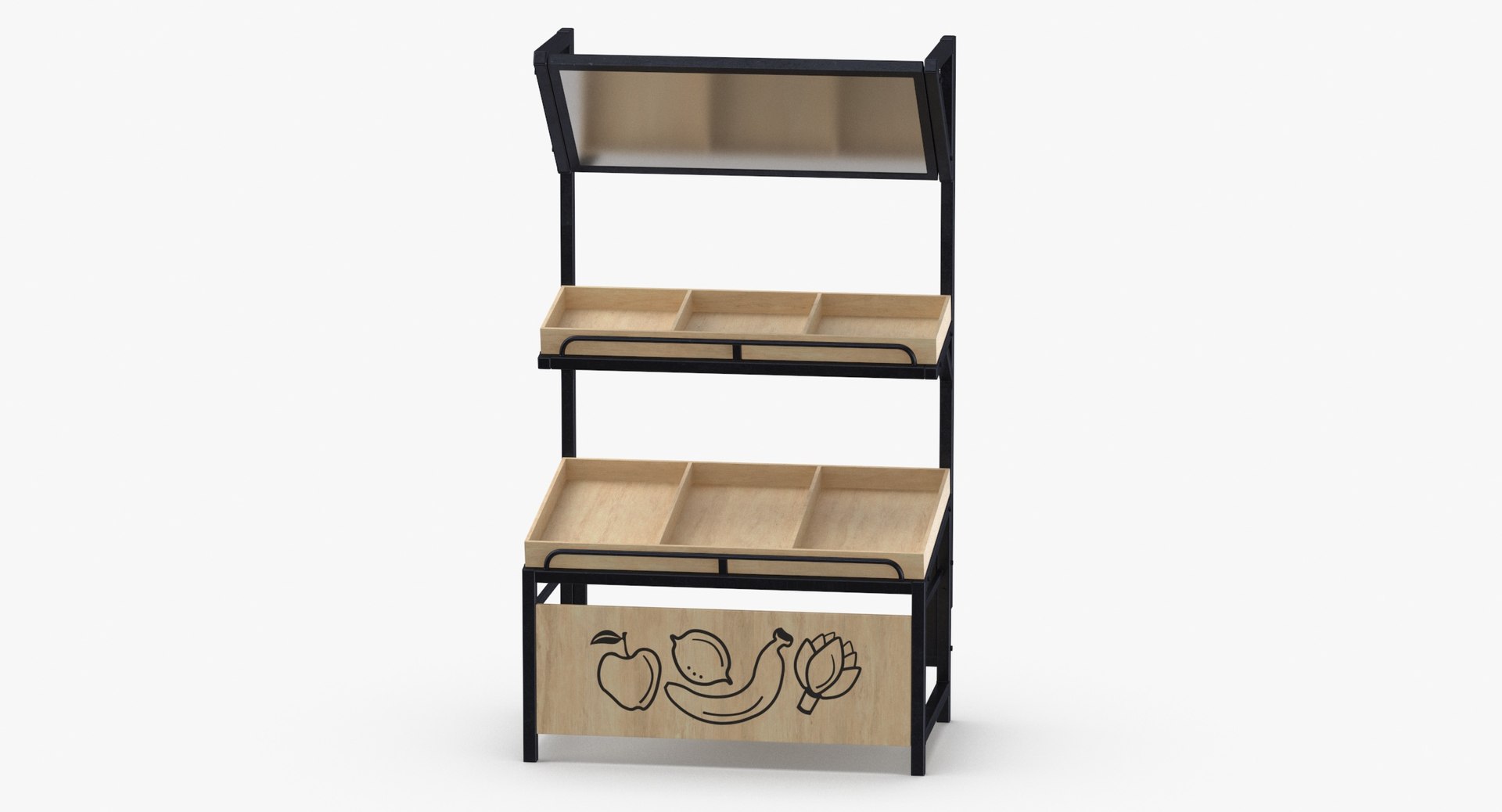 Wooden Fruit Veggies Display 3D Model - TurboSquid 1550738