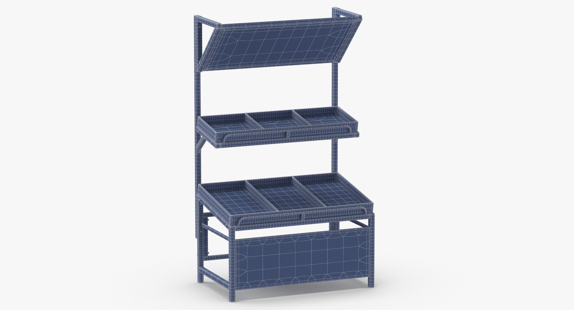 Wooden Fruit Veggies Display 3D Model - TurboSquid 1550738