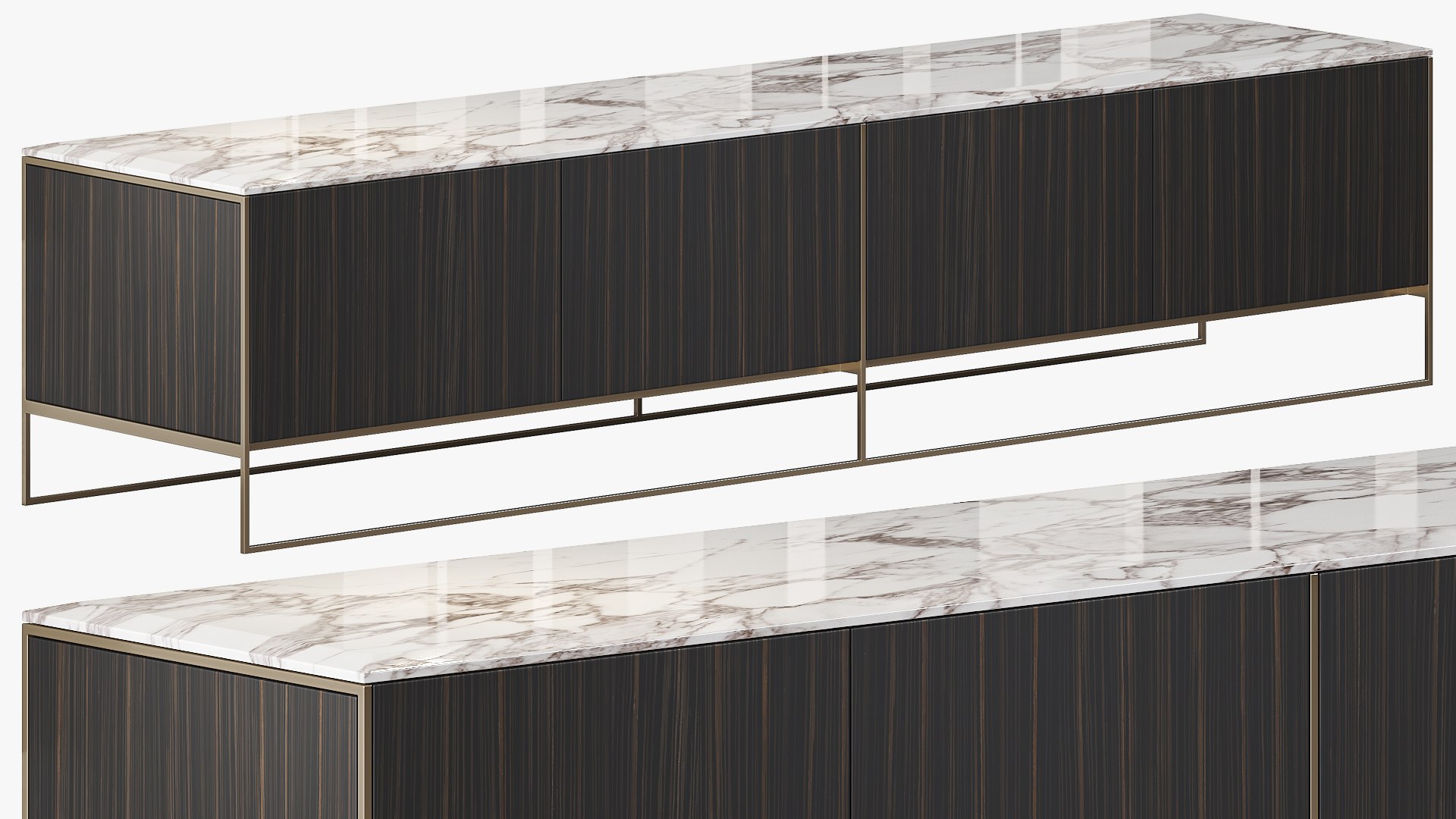 COLLECTION OF FURNITURE CALDER BRONZE LIVING HORIZONTAL SIDEBOARD BY MINOTTI 3D Model ...