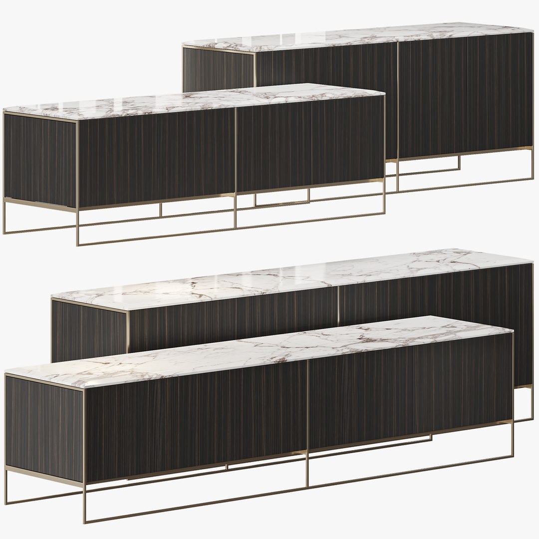 COLLECTION OF FURNITURE CALDER BRONZE LIVING HORIZONTAL SIDEBOARD BY MINOTTI 3D Model ...