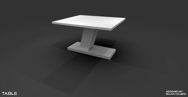 modern table set 3d obj