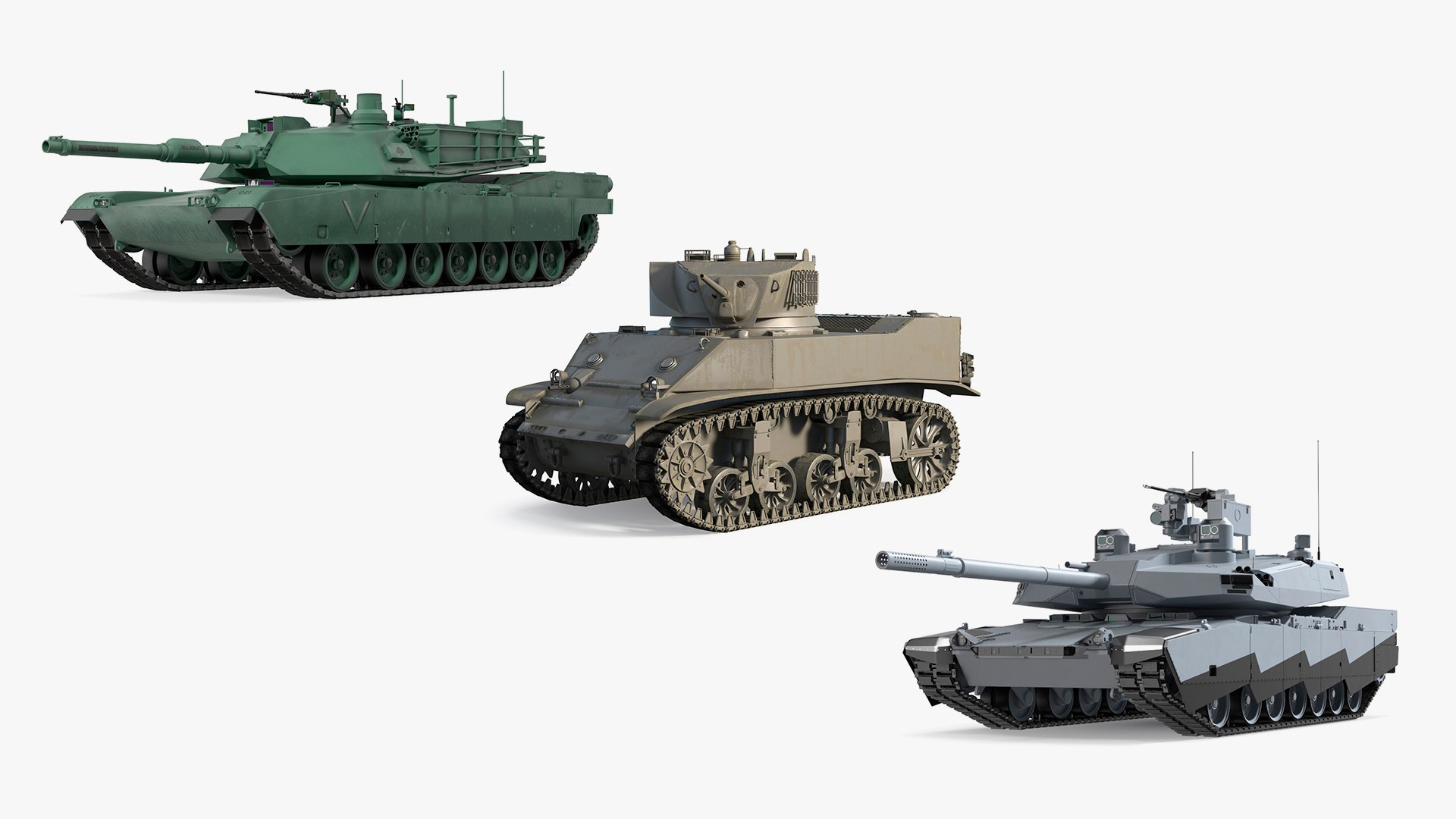 Rigged US Tanks Collection 2 3D model - TurboSquid 2154529