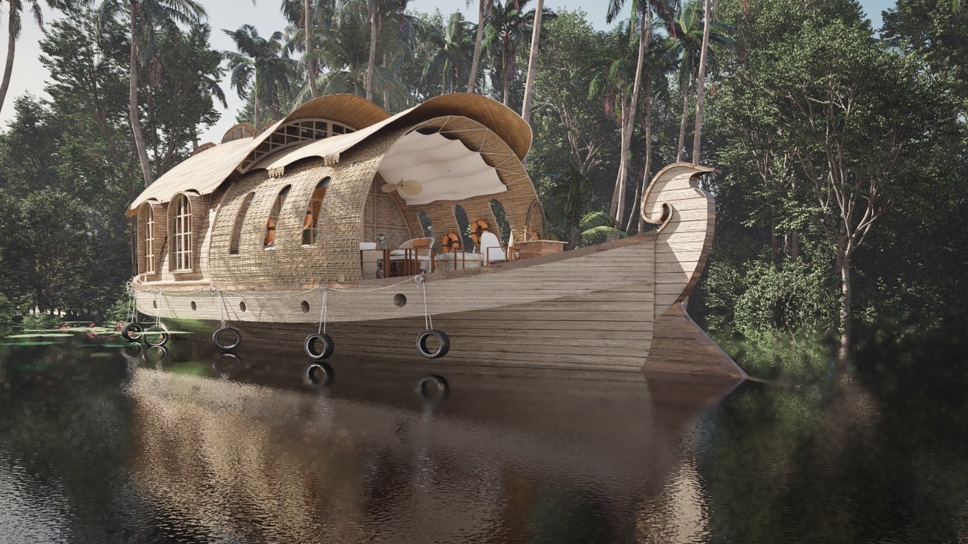 3D Nomad Kerala Boat House Model - TurboSquid 2239507