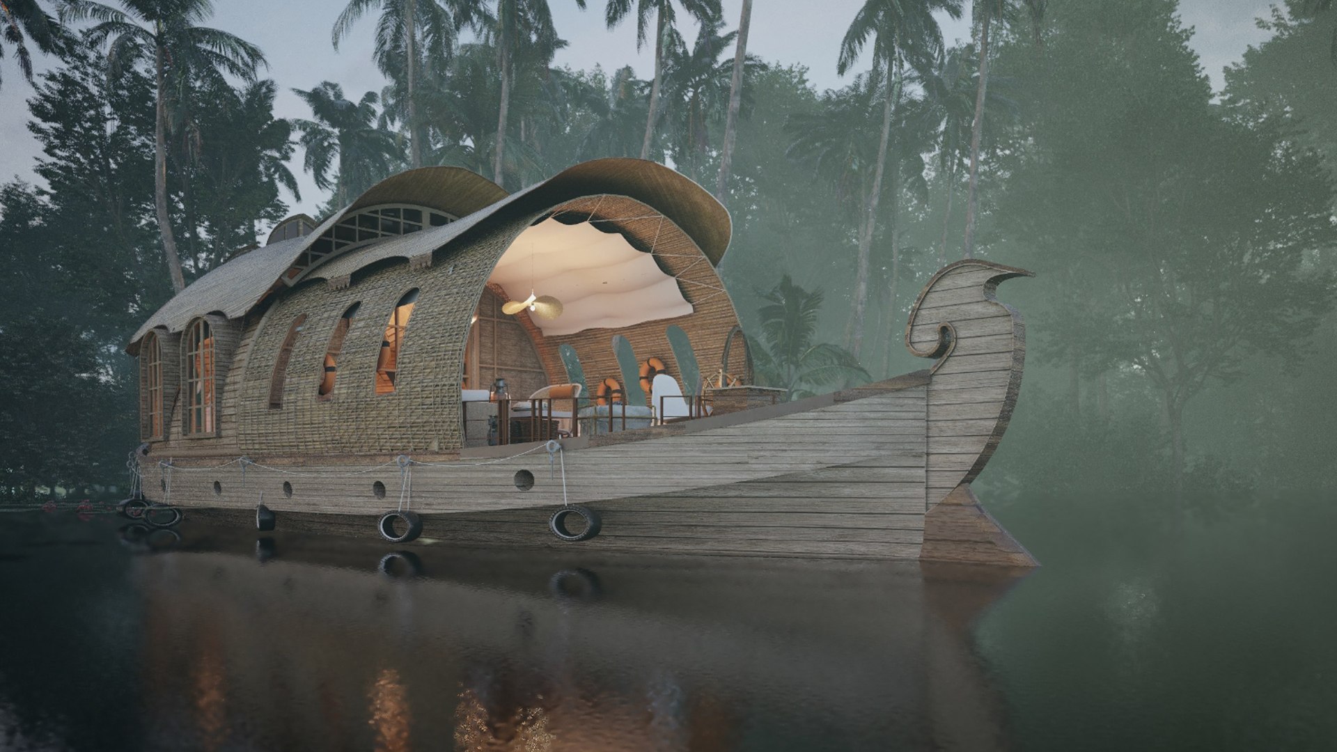3D Nomad Kerala Boat House Model - TurboSquid 2239507