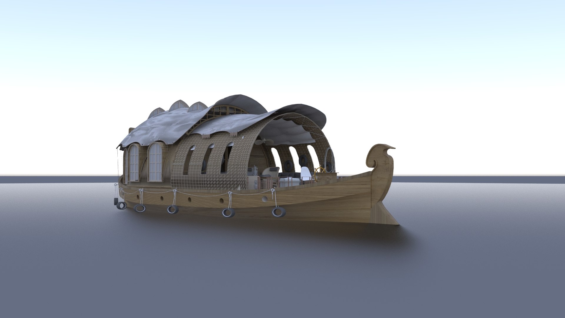 3D Nomad Kerala Boat House Model - TurboSquid 2239507