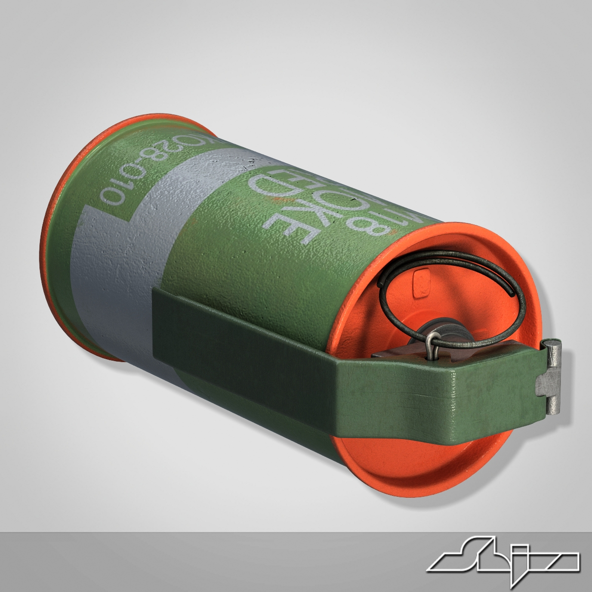 3d model m18 red smoke grenade
