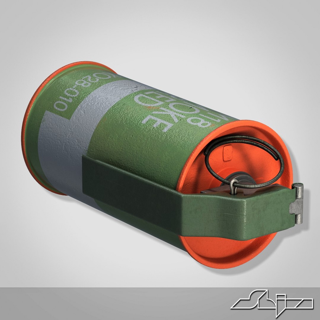 3d Model M18 Red Smoke Grenade