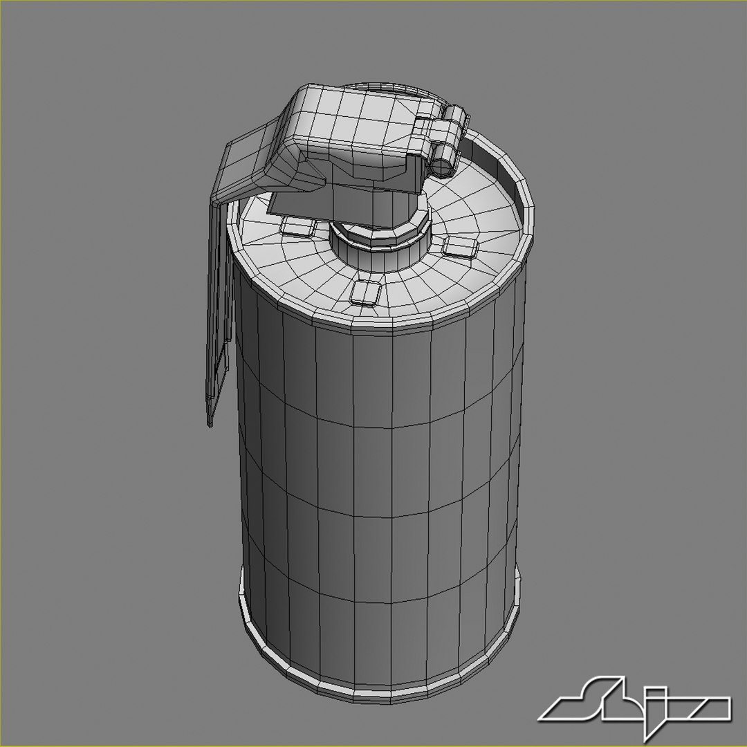 3d Model M18 Red Smoke Grenade