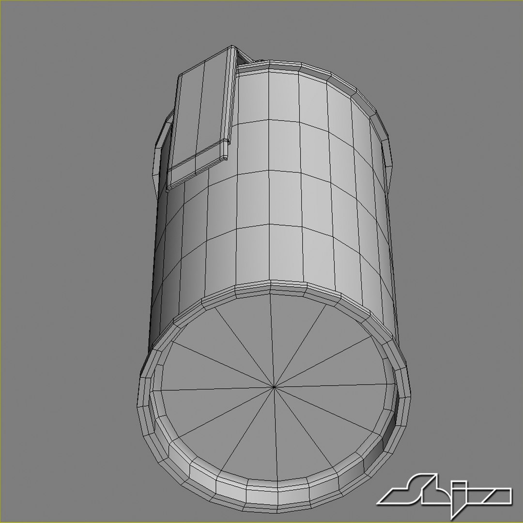 3d Model M18 Red Smoke Grenade