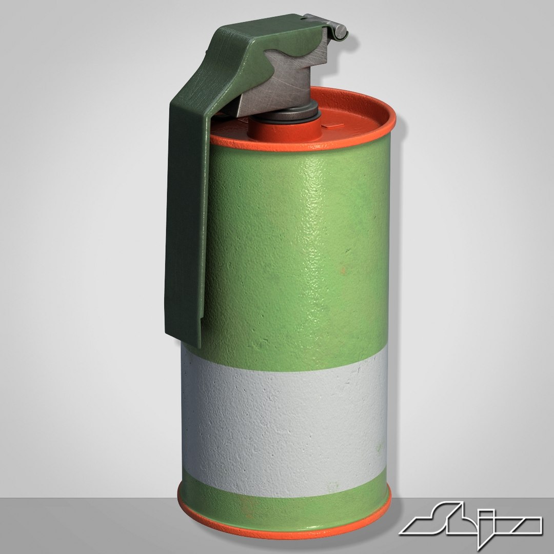 3d Model M18 Red Smoke Grenade