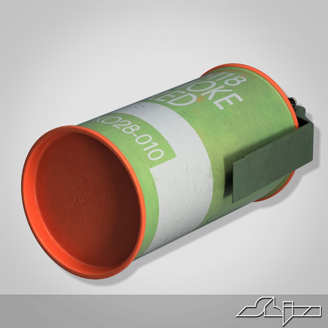 3d Model M18 Red Smoke Grenade
