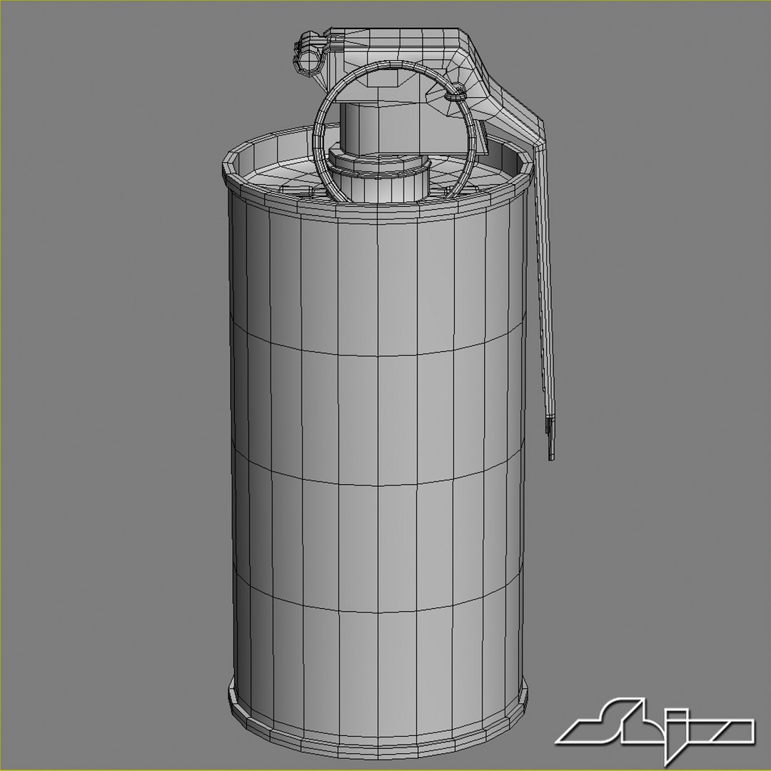 3d Model M18 Red Smoke Grenade