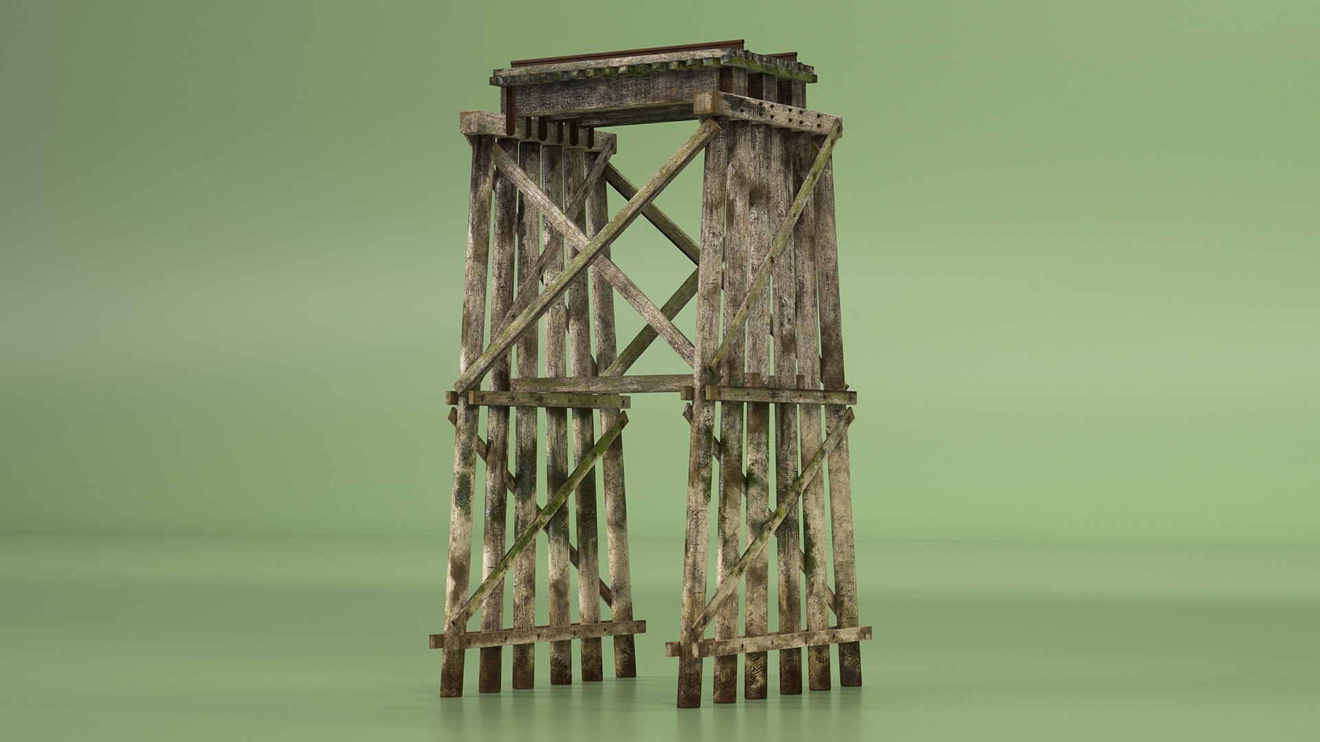 3D Wooden Trestle Bridge Structure Model - TurboSquid 2263536