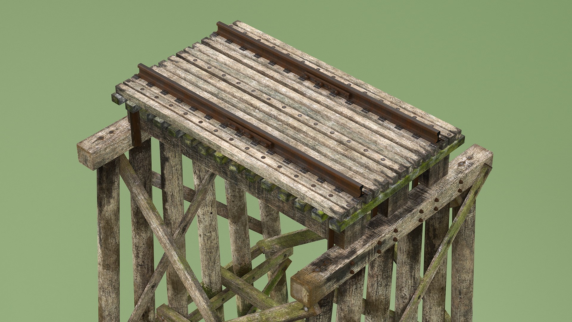 3D Wooden Trestle Bridge Structure Model - TurboSquid 2263536