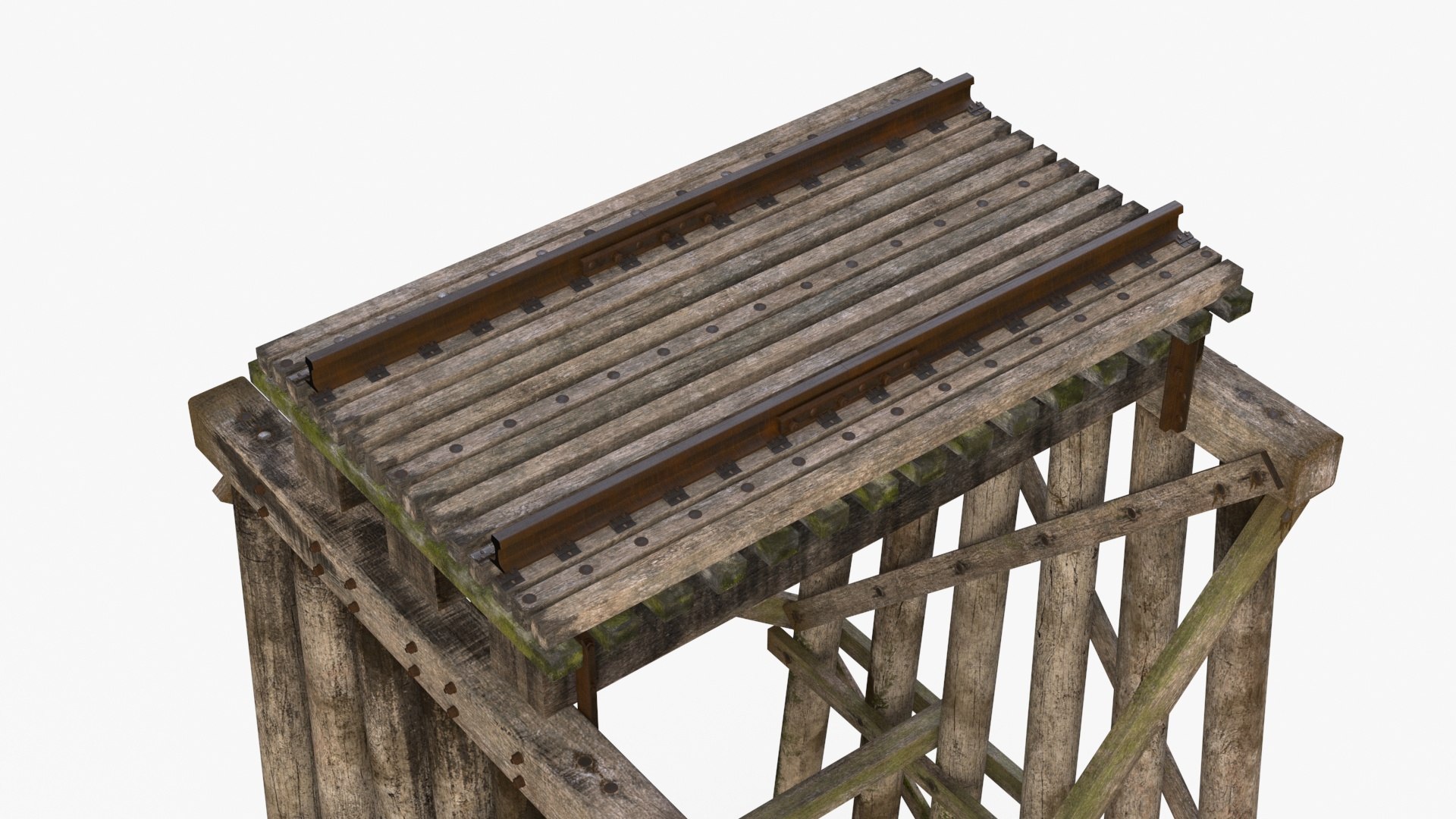 3D Wooden Trestle Bridge Structure Model - TurboSquid 2263536