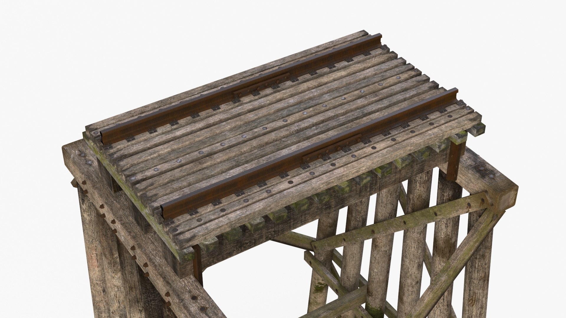 3D Wooden Trestle Bridge Structure Model - TurboSquid 2263536