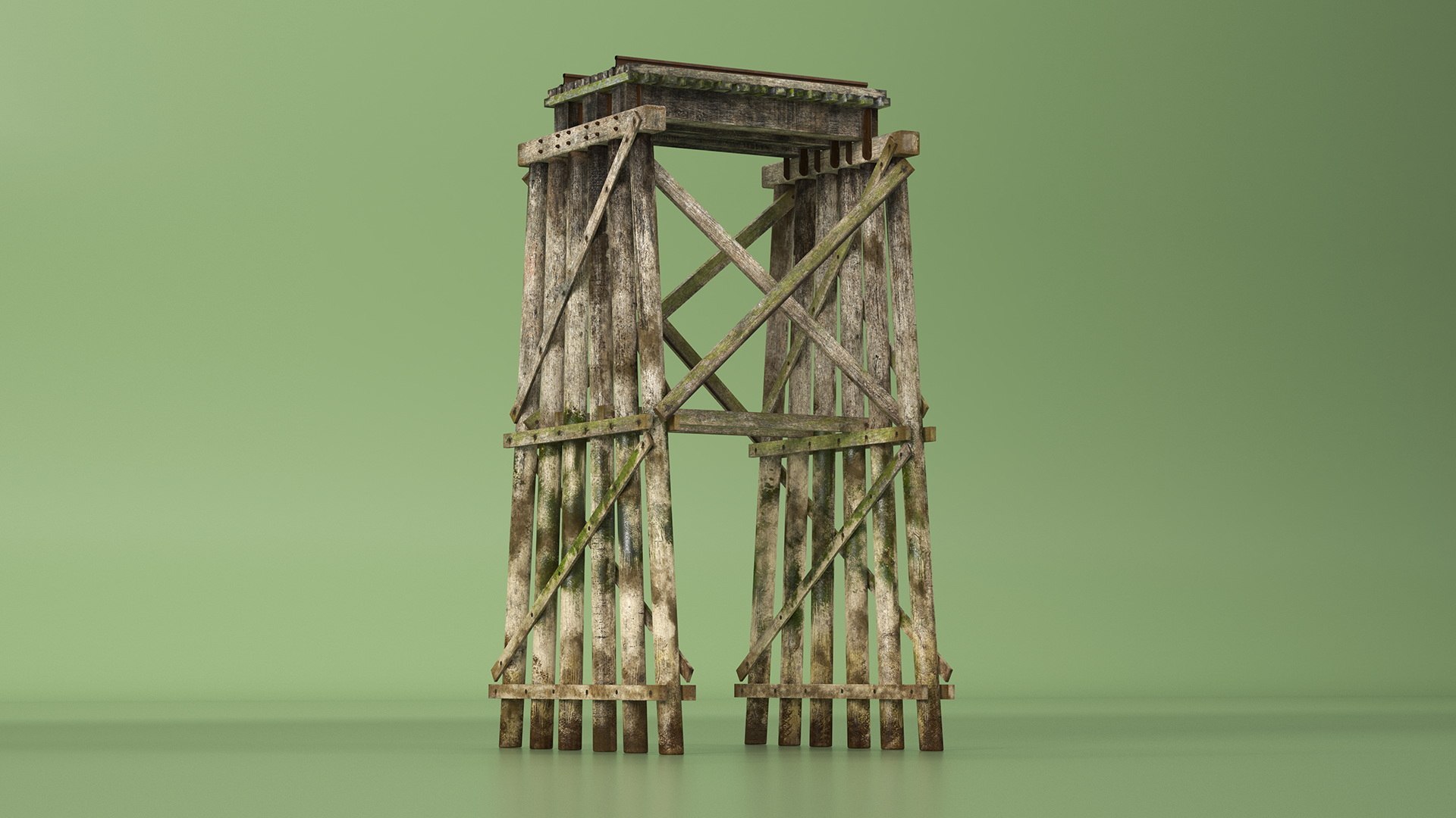 3D Wooden Trestle Bridge Structure Model - TurboSquid 2263536