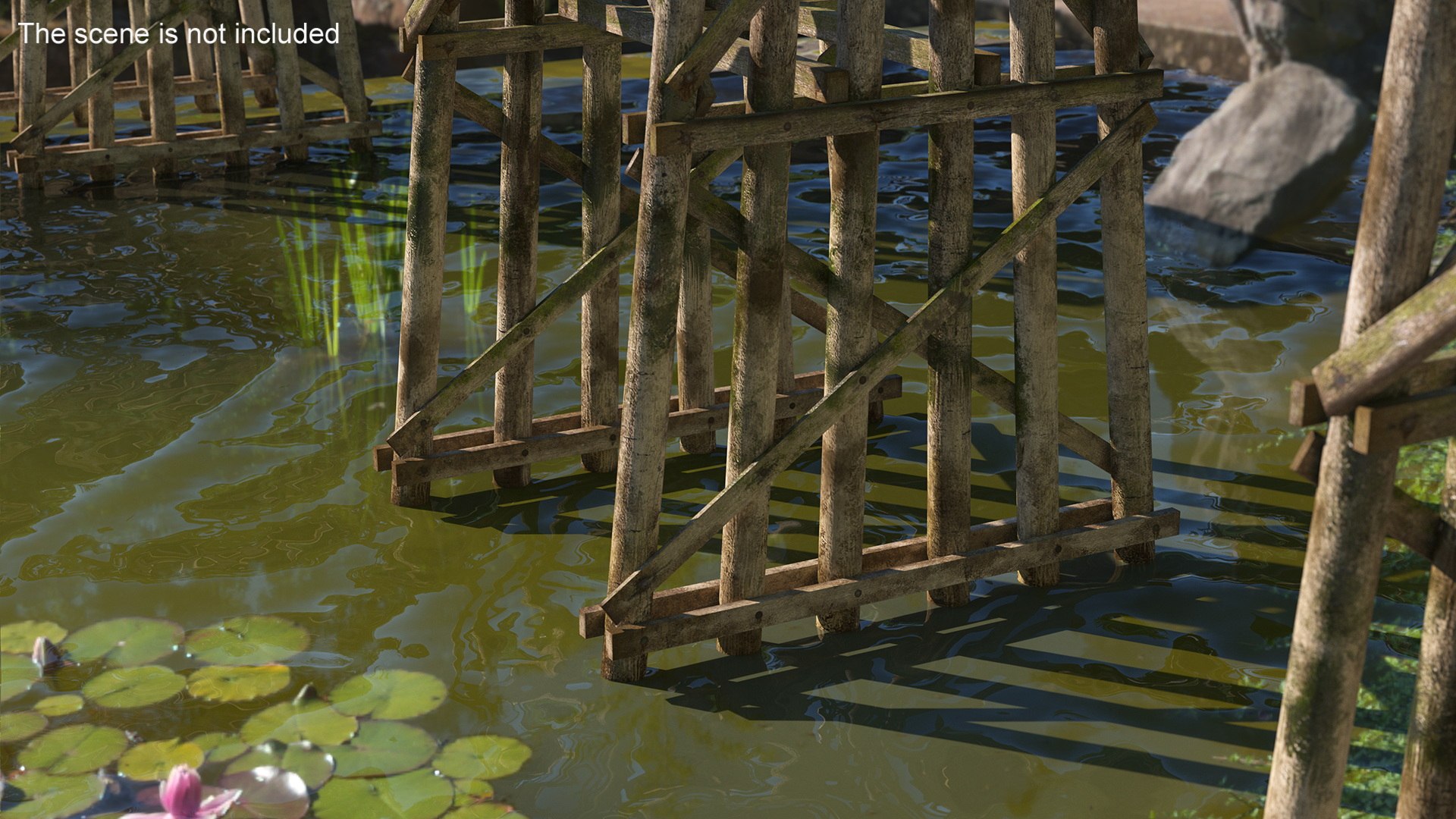 3D Wooden Trestle Bridge Structure Model - TurboSquid 2263536