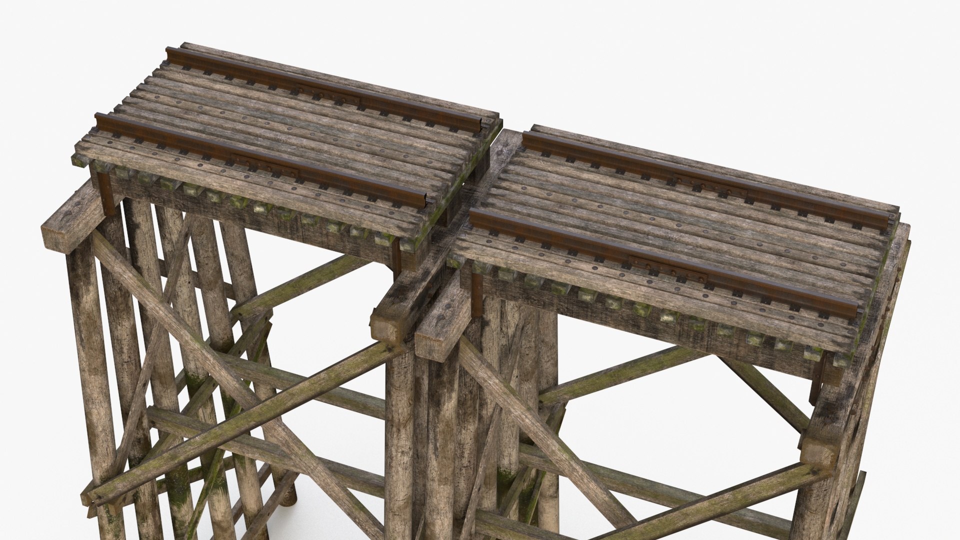 3D Wooden Trestle Bridge Structure Model - TurboSquid 2263536