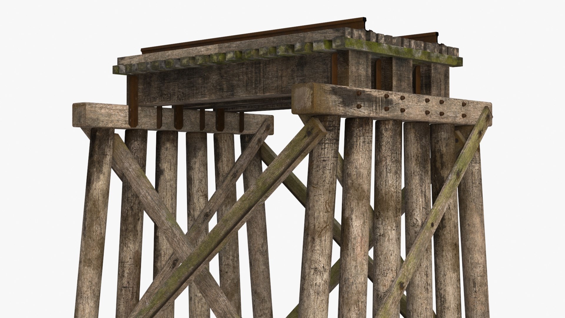3D Wooden Trestle Bridge Structure Model - TurboSquid 2263536