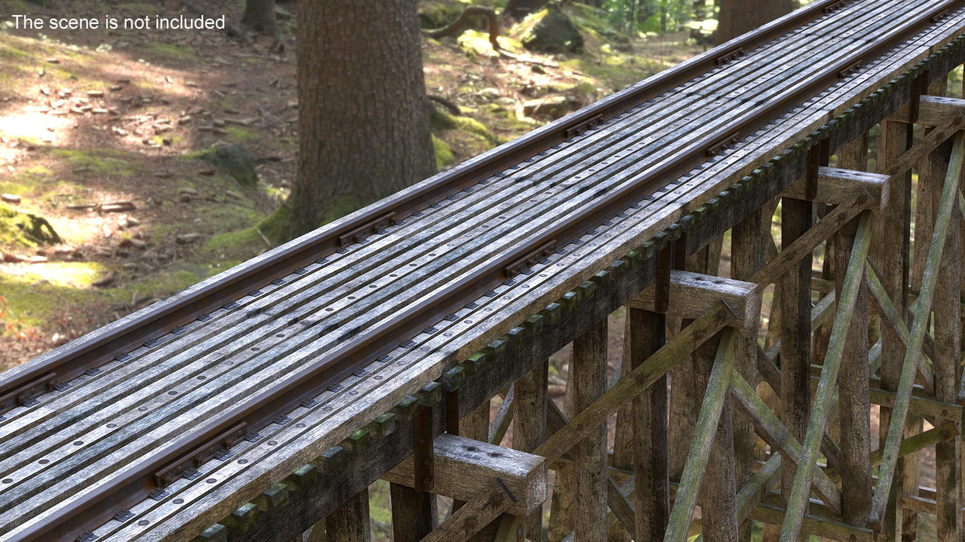 3D Wooden Trestle Bridge Structure Model - TurboSquid 2263536