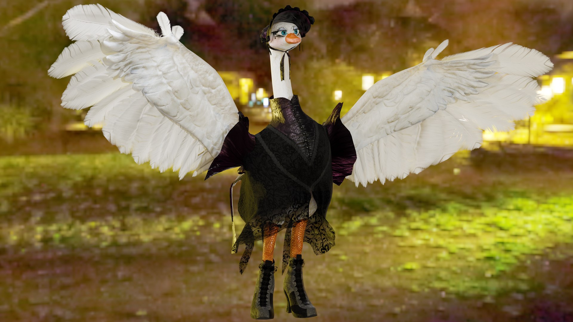 Goth Goose Character Model - TurboSquid 2315460