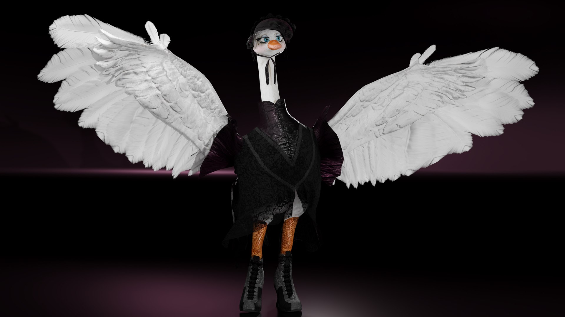 Goth Goose Character Model - TurboSquid 2315460