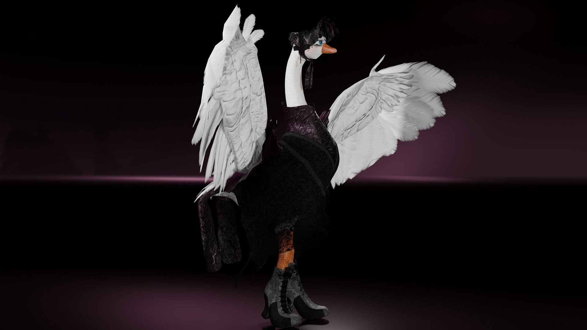 Goth Goose Character Model - TurboSquid 2315460