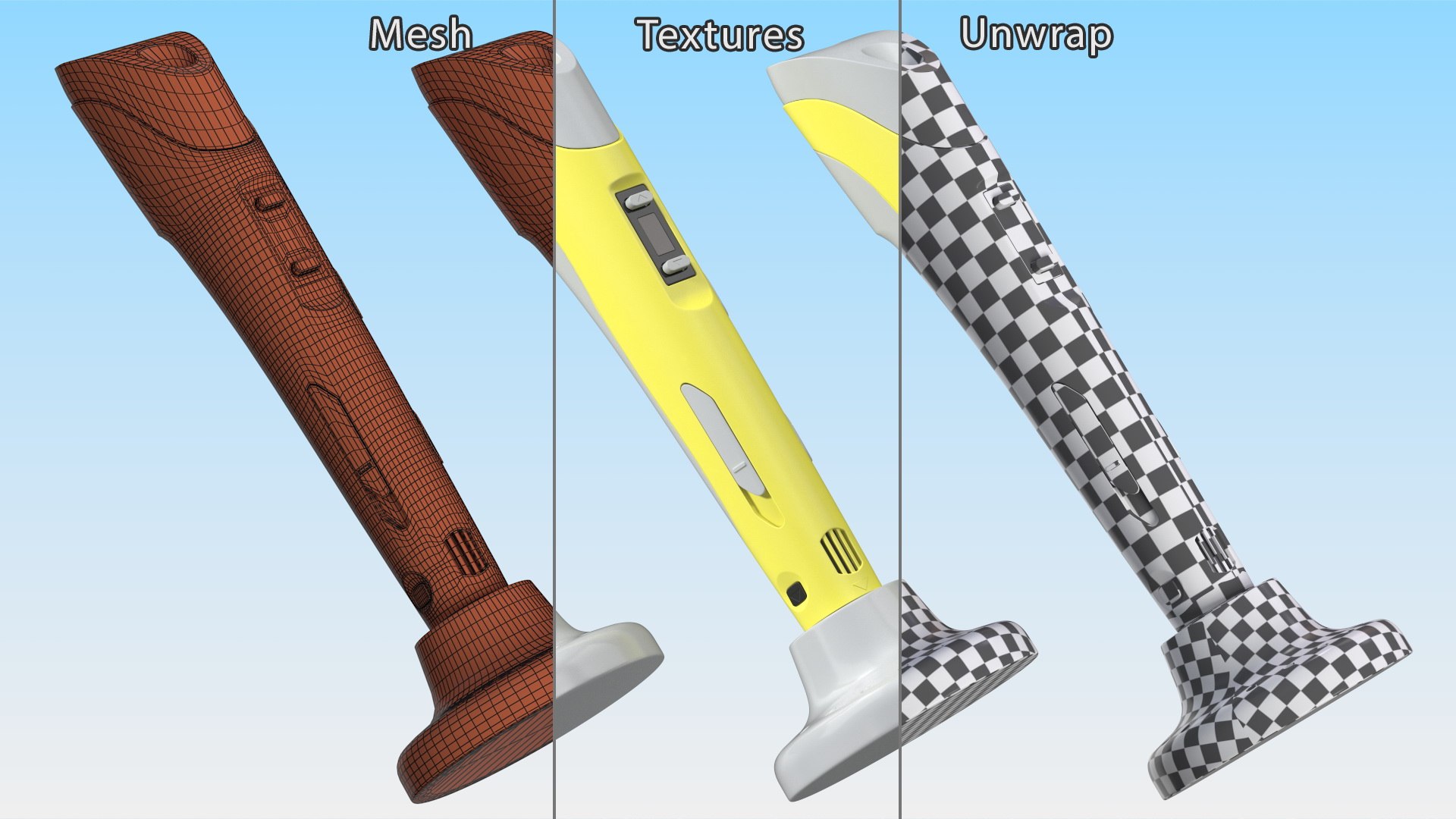 3D Printer Pen Yellow - TurboSquid 2129022