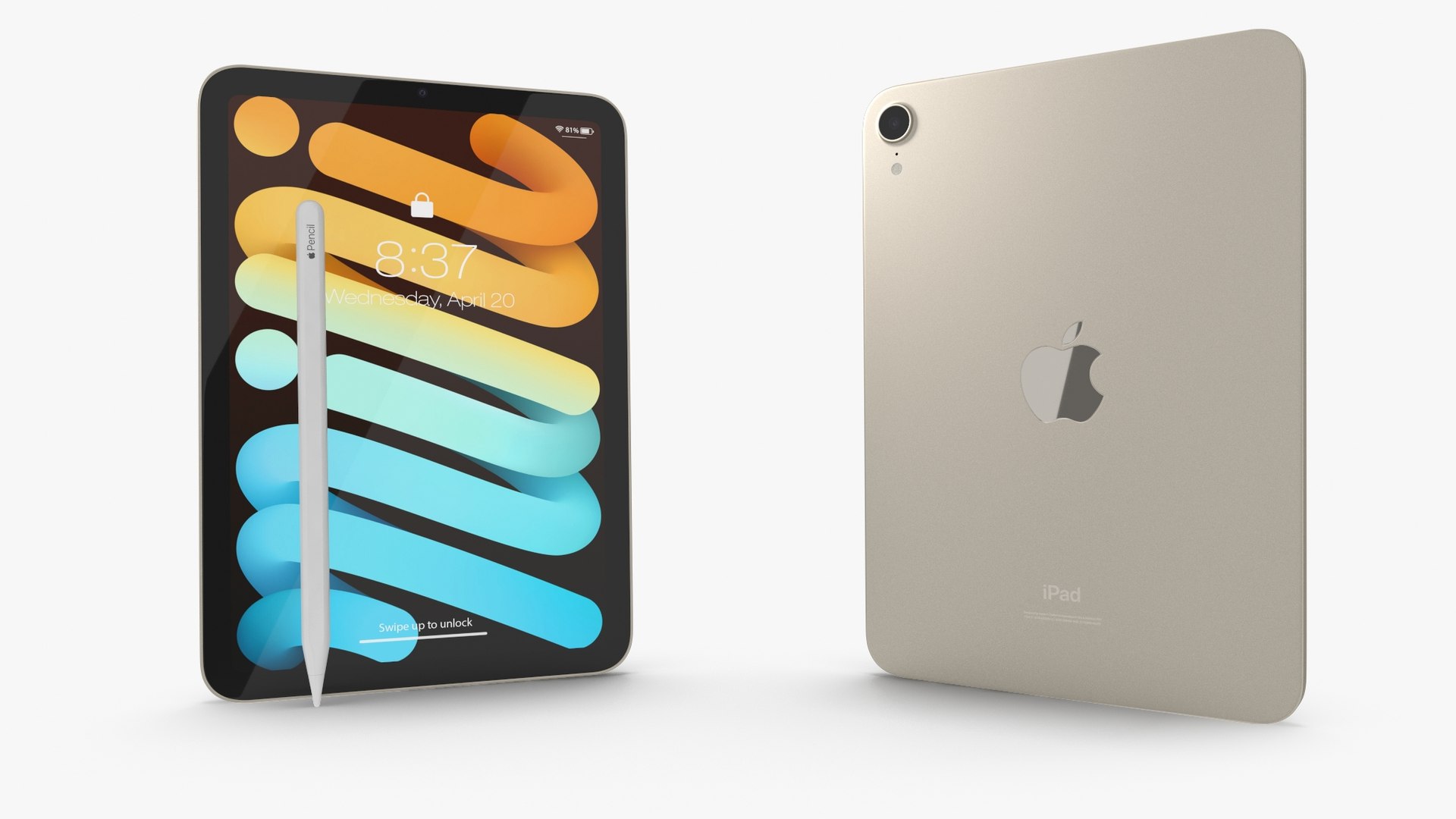 IPad Mini 2021 Starlight With Apple Pencil 3D - TurboSquid 1799572