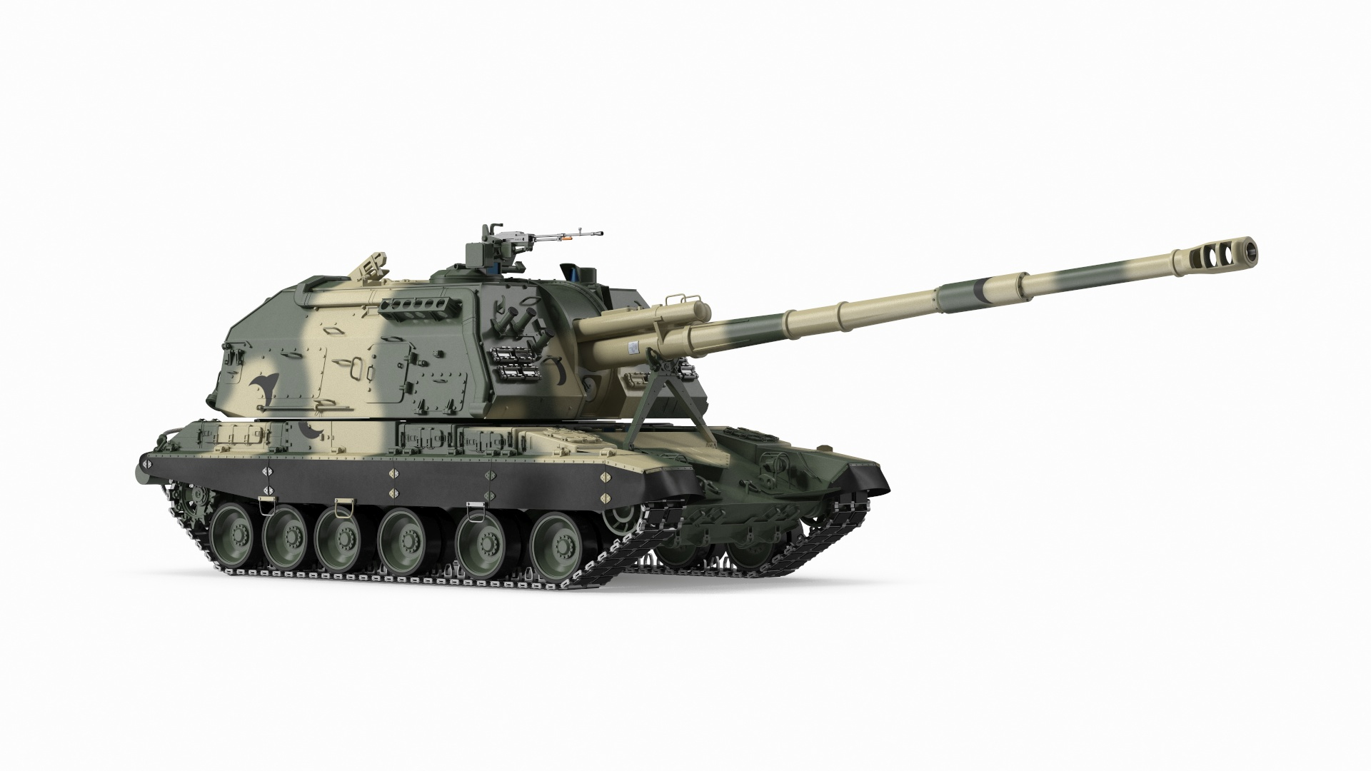 2S19 Msta Green Camouflage 3D Model - TurboSquid 1925390