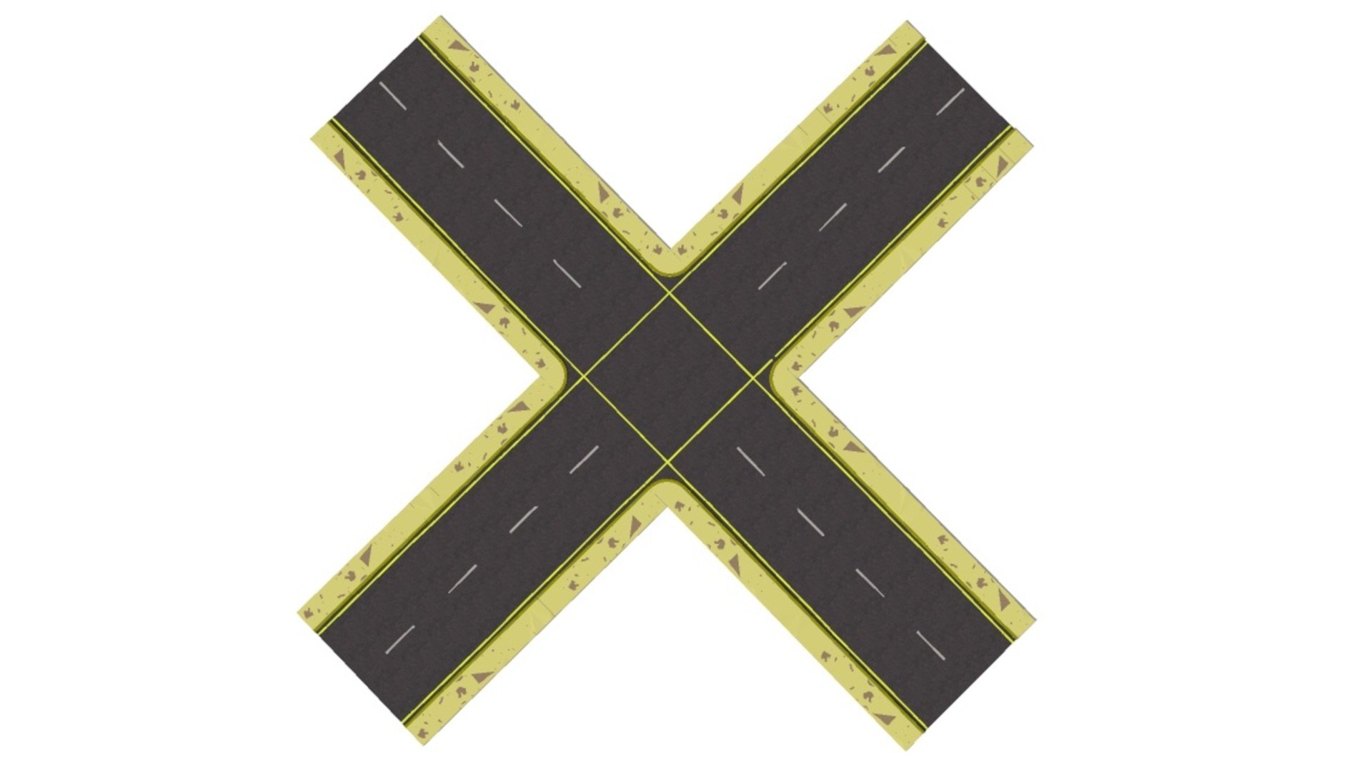 3D Cross-Roads-Low Poly 3D Model - TurboSquid 2063377