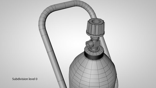 3D blue oxygen gas cylinder model - TurboSquid 1597389