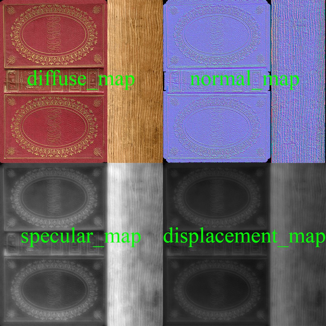 realistic book set 4 3d 3ds