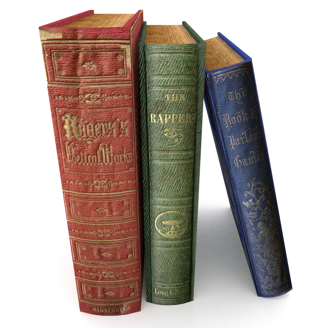 realistic book set 4 3d 3ds