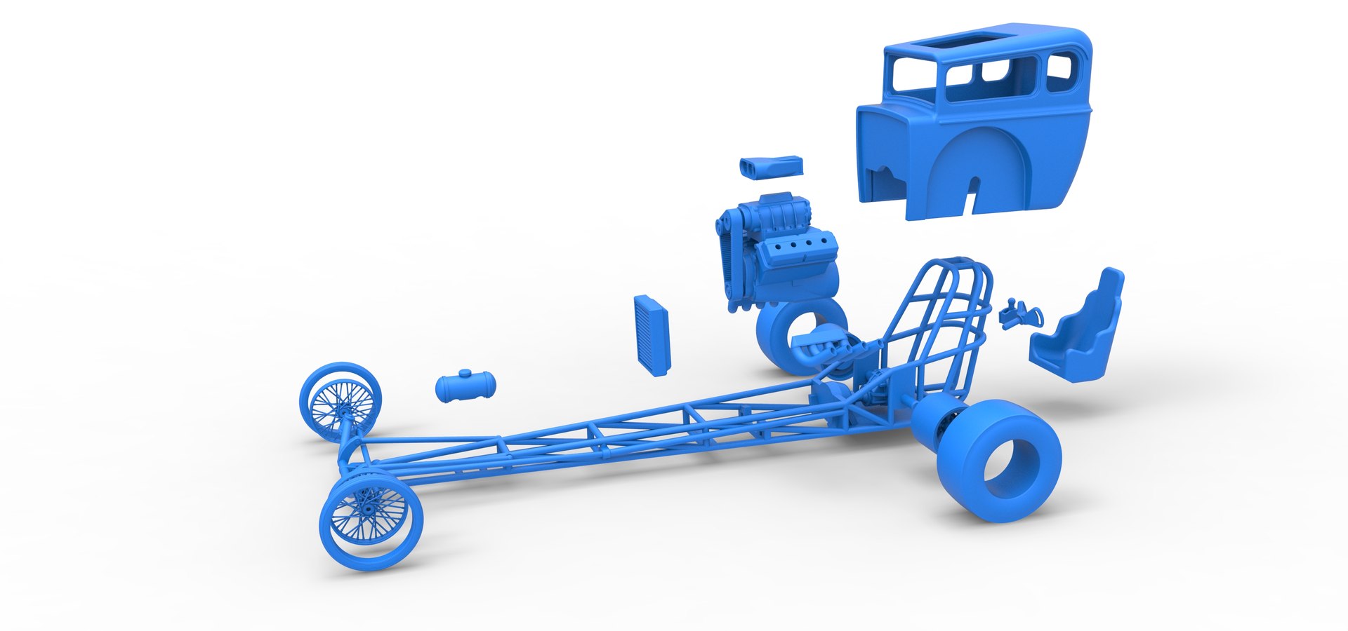 Diecast Front Engine Old School Dragster With Shell Version 7 Scale 1 ...