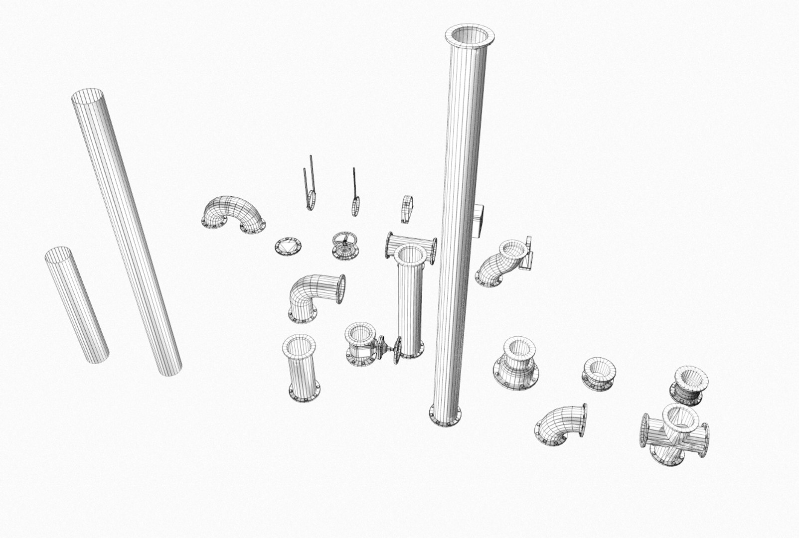 Pack pipes 2 pbr 3D model - TurboSquid 1461312