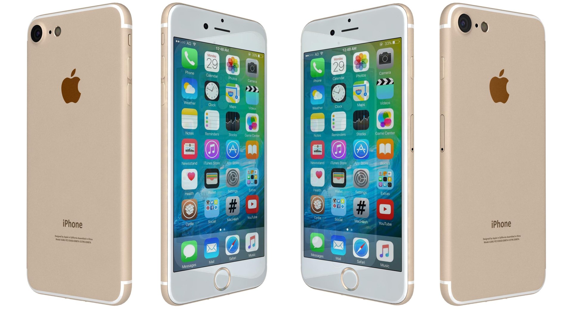 Apple Iphone 7 Gold 3d Model