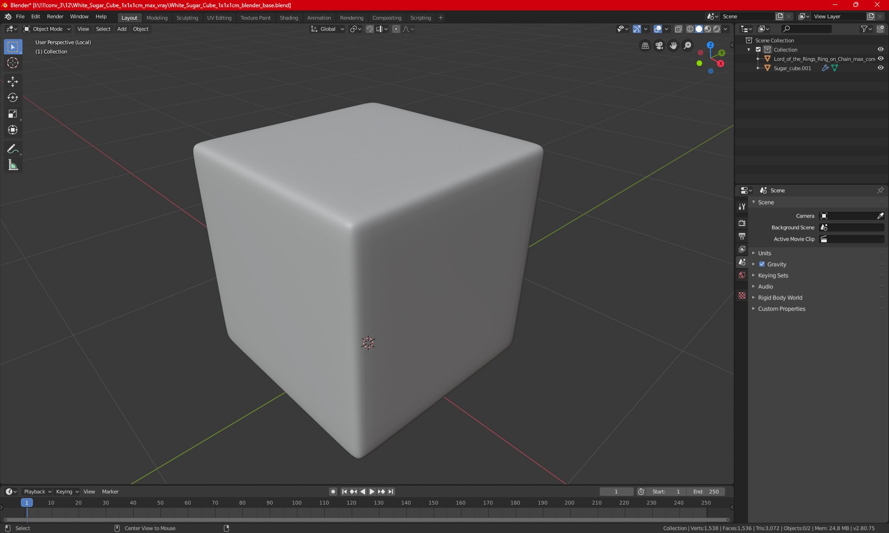 3D White Sugar Cube 1x1x1cm model - TurboSquid 2080712