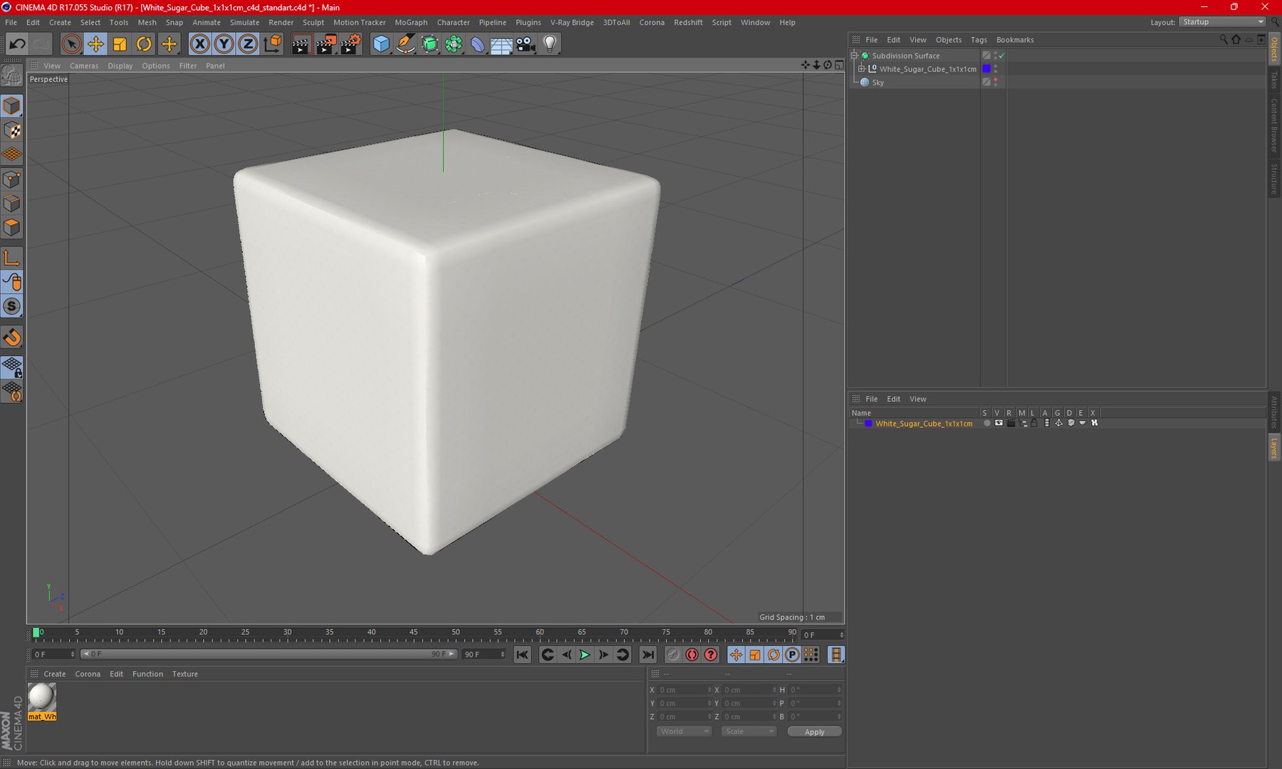 3D White Sugar Cube 1x1x1cm model - TurboSquid 2080712