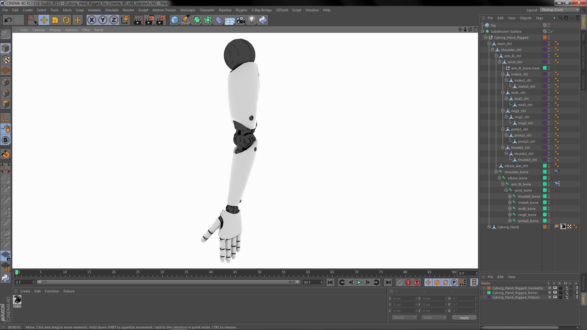 Cyborg Hand Rigged for Cinema 4D 3D - TurboSquid 2106240