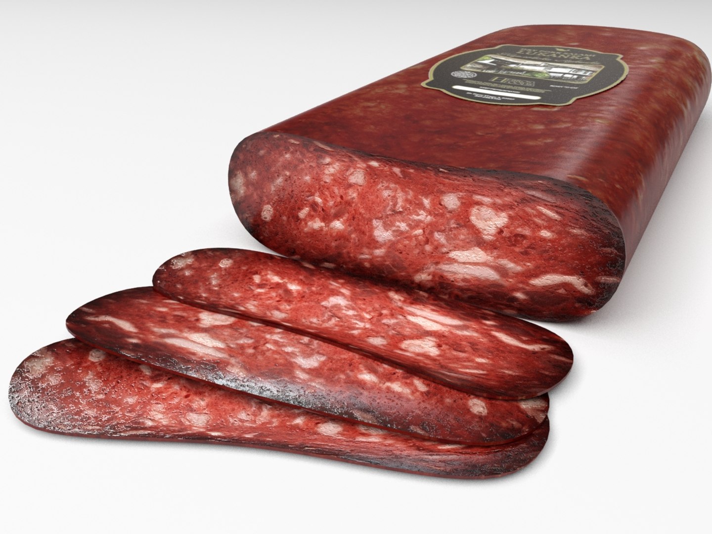 3d sausage lukanka model