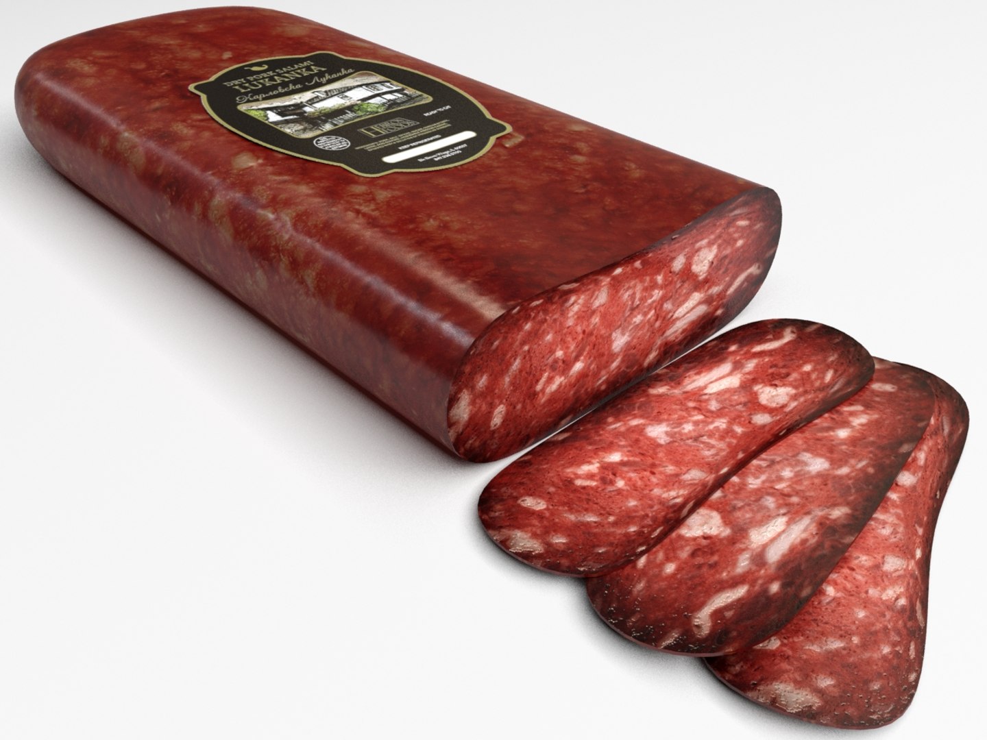 3d sausage lukanka model